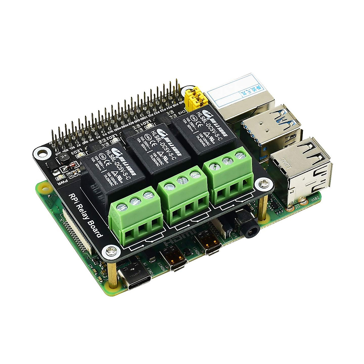 Ingcool Compatible with Raspberry Pi Expansion Board Power Relay Module Kits for Raspberry Pi 4B/3B+/3B/2B/ A+/B+ 5A 250V AC/ 5A 30V DV
