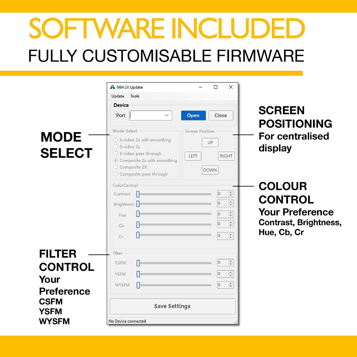 Kaico Nintendo 64 HDMI Adapter, N64 to hdmi for Nintendo 64 Super Nintendo, Super Famicom and Gamecube - Supports 2X Line-Doubling - A Simple Plug & Play for Nintendo 64, GC and SNES HDMI Adapter