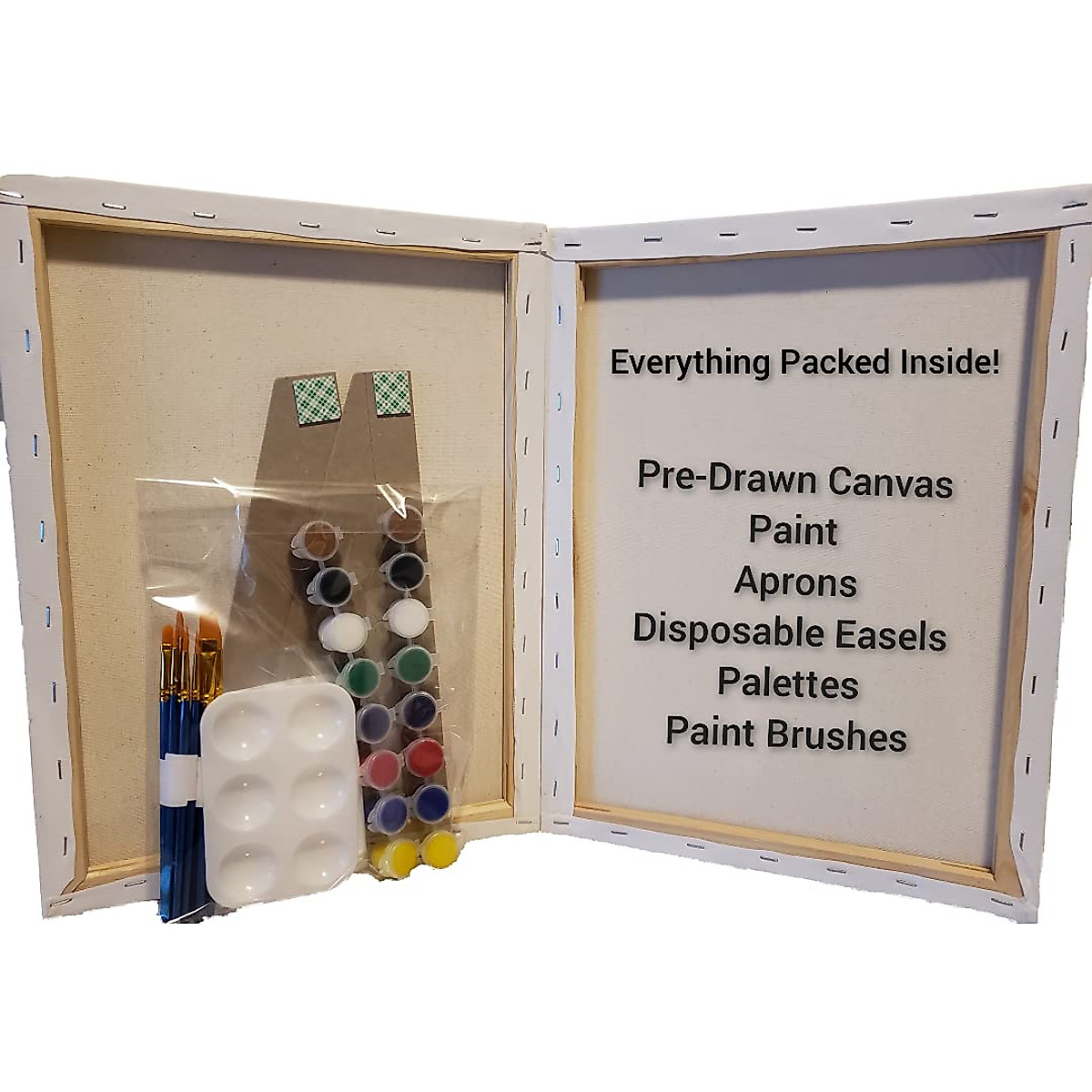 King Queen Playing Cards (2 Pack) 12x16 Canvas Paint Party Kits Pre-Drawn Outline Canvas for Paint and Sip