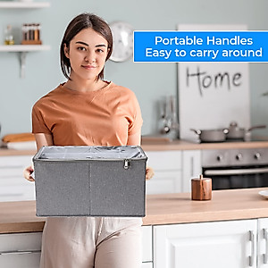 Puricon Water Bottle Storage Containers with Dividers, Drinkware Bottle Boxes Case with Lid for Kitchen Cabinet Cardboard Pantry Shelf -Grey