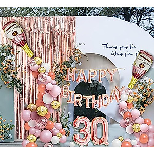 GELLARYS 30th Birthday Decorations for Women, Rose Gold 30th Birthday Decorations for Her, Dirty 30 Birthday Decorations for Her
