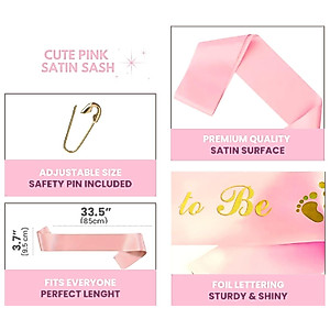 MAGICSHOP4U Mummy to be (1), Grandma to be (2) - Mom To Be Rose Gold Satin Sash Baby Shower Decorations, Gender Reveal, Baby Shower Sash
