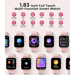 2023 Newest 1.83" Smart Watch for Womens,Answer/Make Calls Fitness Tracker with Heart Rate Sleep Monitor,Step Counter,21 Sports Modes,Activity Trackers Waterproof Smart Watch for Android iOS iPhones