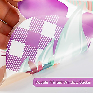 9 Sheets Spring Gnome Static Window Clings- Double Sided Faceless Doll Flowers Butterfly Window Decals Stickers in 9 Styles Party Favors for Spring Home Cafe Restaurant Glass Door Window Decors