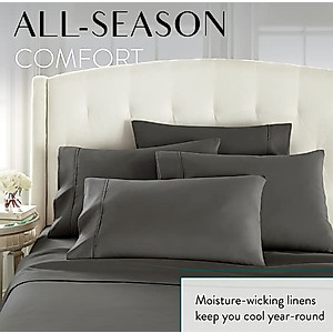 Danjor Linens Bed Linen Set with Deep Pockets - Breathable, Wrinkle Free Soft Bedding & Pillowcases Set, 6 Piece (Queen)