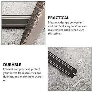 Housoutil Magnetic Tool 2pcs Kitchen Magnetic Knife Block Holders Racks Stainless Steel Magnetic Stands Multifunctional Storage Knife Holders Magnetic Tools