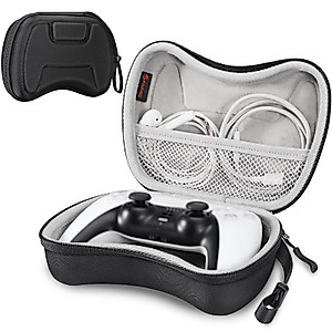 Fintie Carrying Case for Nintendo Switch/Switch OLED Model Pro Controller/Sony-PS5 Wireless Controller - [Shockproof] Hard Shell Protective Cover Travel Bag with Inner Pocket, Black