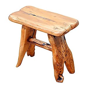 Brefhome Wooden Tree Stump Plant Stand Stool Side Table,Small Natural Wood Bench,Indoor/Outdoor Use