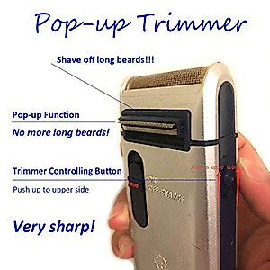 Electric Razor Yandou Silver Beards Shaver Men Rechargeable Pop-up Mustache Scrapper U Shape Women Girls Eyebrow Eyelashes Trimmer Body Pubes Clipper Arm Leg Mane Stripper Short Hair Curls Beautifier