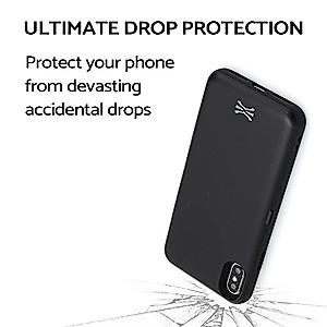 TORU CX PRO Case for iPhone Xs Max, with Card Holder | Slim Protective Cover with Hidden Credit Cards Wallet Flip Slot Compartment Kickstand | Include Mirror, Wrist Strap, Lightning Adapter - Black