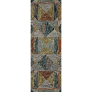 Loloi II Spectrum Collection SPE-01 Lagoon/Spice, Contemporary 7'-9" x 9'-9" Area Rug