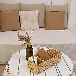 StorageWorks Wicker Storage Basket, Wicker Toilet Basket Tank Topper, Toilet Paper Basket for Back of Toilet Tank Top