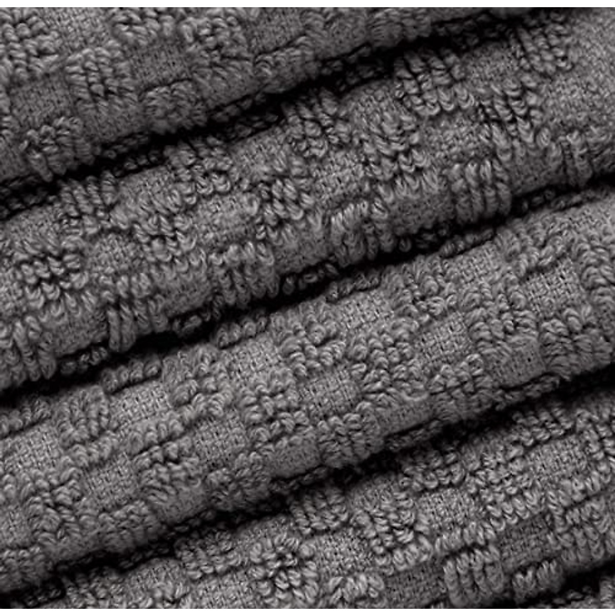 Pleasant Home Washcloths Set - (12” x 12”, 12 Pack) – 550 GSM- 100% Ring Spun Cotton Wash Cloth - Super Soft and Highly Absorbent Face Towels (Grey, Honeycomb Design)