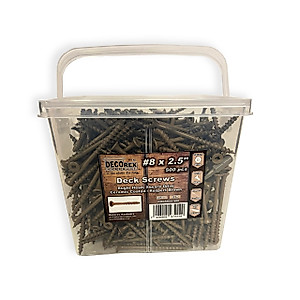 #8 x 2 1/2" Deck Screws | Square Drive | Bugle Head | Brown Ruspert | 500pcs Box