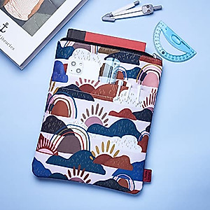 Whimsical Clouds Book Sleeve, Book Covers for Paperbacks, Washable Fabric, Book Sleeves with Zipper, Medium 11 X 8.5 Inch