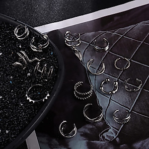 CASSIECA Women's Adjustable Non-Piercing Ear Cuffs Earrings Clip On Cartilage Helix Wrap Ear Jewelry Set