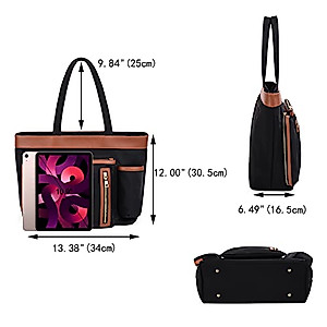 UTO Tote Bag for Women Large Capacity Water Resistant Nylon Handbag and Purse with Multi Zipper Pockets