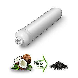 CFS 10" Post Carbon Filter 1/4" Female (FPT) T33 Inline Coconut Grade Activated Carbon Pre/Post Membrane Filter for Taste and Odor Reduction