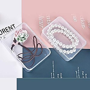 Clear Plastic Beads Storage Containers Empty Mini Storage Containers Box,12 Pack Plastic Storage Containers with Lids,Beads Storage Box with Hinged Lid for Beads,Earplugs,Pins, Small Items