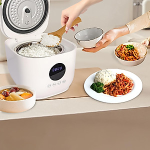 Generic Digital Rice Cooker,Low Sugar Rice Cooker Rice Cooker 6 Cup 3.15Qt Steamer, Soup Pot，Grain Cooker, Multicooker 24h Keep Warm & Timer,Easy To Clean, white