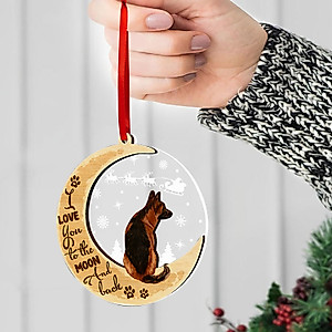 GOSBLUE German Shepherd Dog Ornaments Christmas Tree, GSD 2 Layer Wood & Acrylic Ornament, Christmas Decoration 2024 for GSD Lovers, Dog Mom, Dog Dad, Pet Lovers