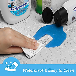 Under Sink Mat Kitchen Waterproof - 34" x 22" for Kitchen and Bathroom Cabinets Under Shelf Liner Organizer Non-Slip Surface Drip Tray Undersink Protector,Light Gray