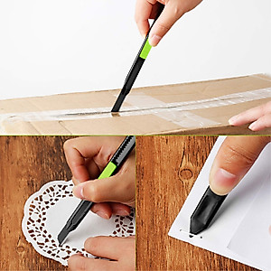 FantastiCAR Lightweight Retractable Auto-Lock Utility Knife Slim Box Cutter, with Extra 5 Blades (9mm), Staple Puller Design and Metal Body