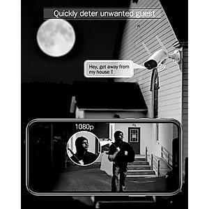DEKCO Wireless Outdoor Security Camera for Home Security 260° View Range Solar Security Camera, Two-Way Audio, Simple Setup, Night Vision, Motion Detection WiFi Surveillance & Security Cameras