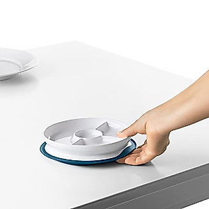 OXO Tot Stick & Stay Suction Divided Plate - Navy