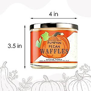 Bath & Body Works, White Barn 3-Wick Candle w/Essential Oils - 14.5 oz - 2021 Autumn! (Pumpkin Pecan Waffles)