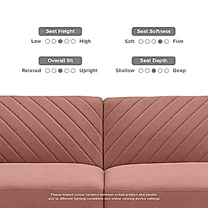 mopio Chloe Futon Sofa Bed, Convertible Sleeper Sofa with Tapered Wood Legs, 77.5" W, Small Splitback Sofa for Living Room, Twin
