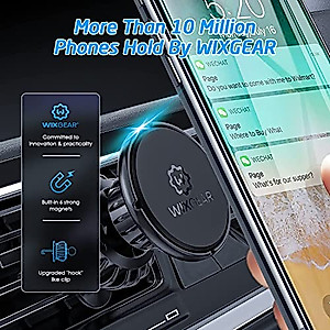WixGear [2 Pack Universal Air Vent Magnetic Phone Holder for Car, Phone Mount for Car for Cell Phones and Mini Tablets (New Upgraded Vent Locks)