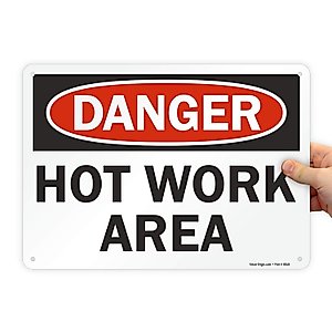 SmartSign-S-9896-PL-14 "Danger - Hot Work Area" Sign | 10" x 14" Plastic