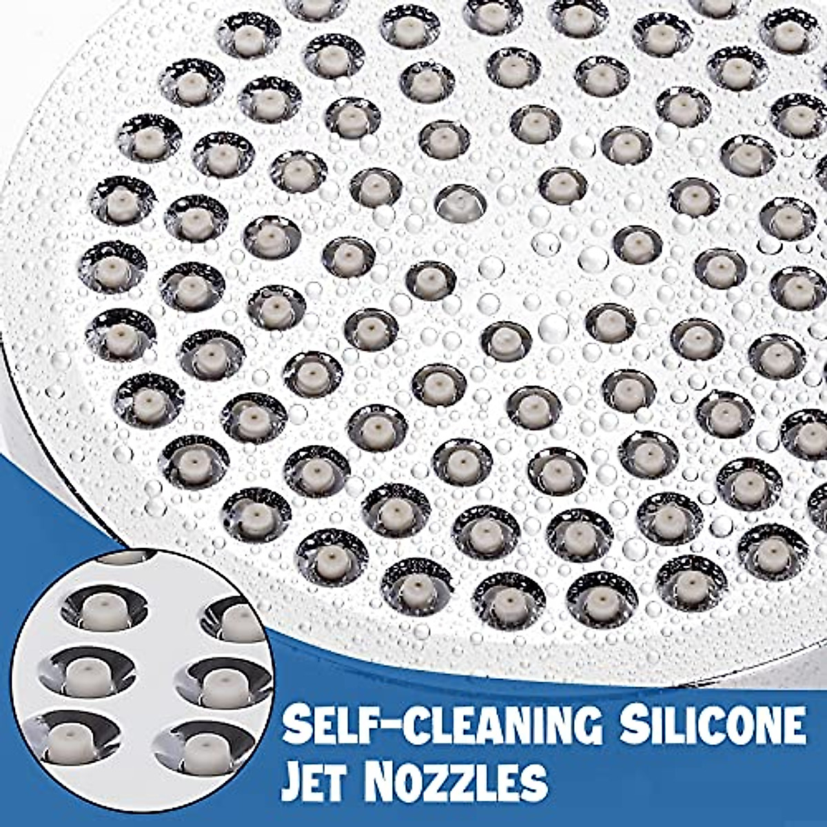 BANSA ROSE Shower Head, High Pressure Shower Heads Chrome Plated Exterior with Adjustable Ball Joint Rain Shower Head for Bathroom Luxury Shower-6 Inch(2.5 GPM)