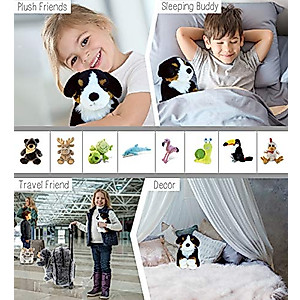 DolliBu Bernese Mountain Dog Plush - Super Soft Stuffed Animal Bernese Mountain Dog, Cute Pet Life Brown Stuffed Dog Plush, Adorable Plush Animal Dog Gift for Baby, Kids, and Adults - 8 Inches