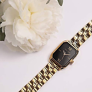 Anne Klein Women's Japanese Quartz Dress Watch with Metal Strap, Gold, 14 (Model: AK/3774BKGB)