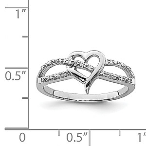 925 Sterling Silver Diamond Heart Ring Love Fine Jewelry For Women Gifts For Her