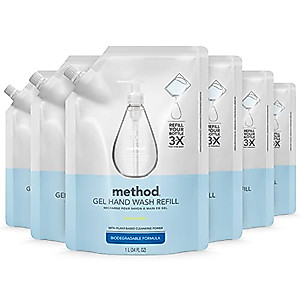 Method Gel Hand Soap Refill, Sweet Water, Biodegradable Formula, 34 fl oz (Pack of 6)