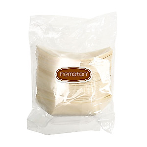 Hemoton 50pcs Wooden Sushi Serving Tray Boat 5 inch Disposable Japanese Sashimi Plate Snack Dessert Candy Serving Dish for Restaurant Home