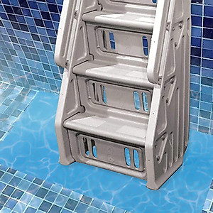 YESEEM Large Swimming Pool Ladder Mat, 15"x39" Protective Non-Slip Pool Step Pad for Above Ground Swimming Pools Liner and Stairs (Blue, Round Texture)