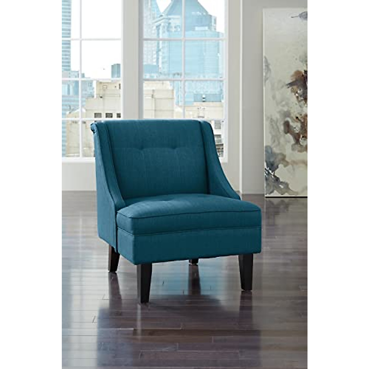 Signature Design by Ashley Clarinda Contemporary Tufted Wingback Accent Chair, Blue