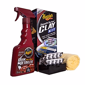 Meguiar's Smooth Surface Clay Kit - Safe and Easy Car Claying for Smooth as Glass Finish - G1016