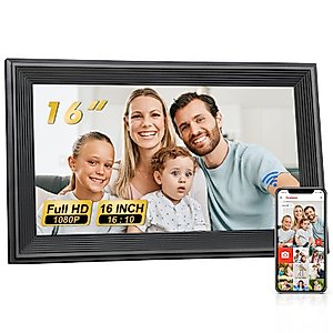 Livingpai 16 inch WiFi Digital Picture Frame, Touch Screen Smart Digital Photo Frame with 32GB Storage, Electronic Picture Frame, Gifts for Women, Men, Mom, Dad