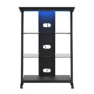Atlantic Dardashti 4-Tier Gaming Shelf Console Storage, Modern Display Shelving Unit for Gaming Desk Setup Workstation - Midight Black