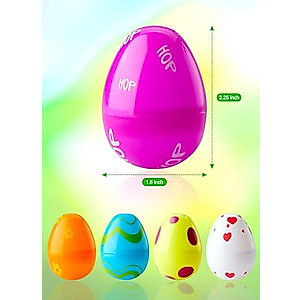 Minetom 80 Pcs Colorful Plastic Prefilled Easter Eggs with Toys inside Includes Dinosaur Toys,Finger Puppets, Pullback Car Toys, Easter Themed Rings,Easter Egg Hunt Supplies Party Favor Gifts for kids