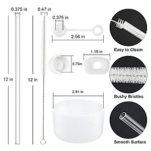 2023 New Set Straw Cover Straw Replacement Boot Sleeve Spill Stopper for Stanley Cup 40 oz 30 oz Quencher, 15 Pack Tumbler Accessories for Stanley Cup