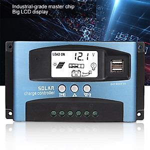 Akozon Solar Charge Controller MPPT Dual USB LCD Display Solar Battery Solar Panel Kit 40A/50A/60A/100A(100A)