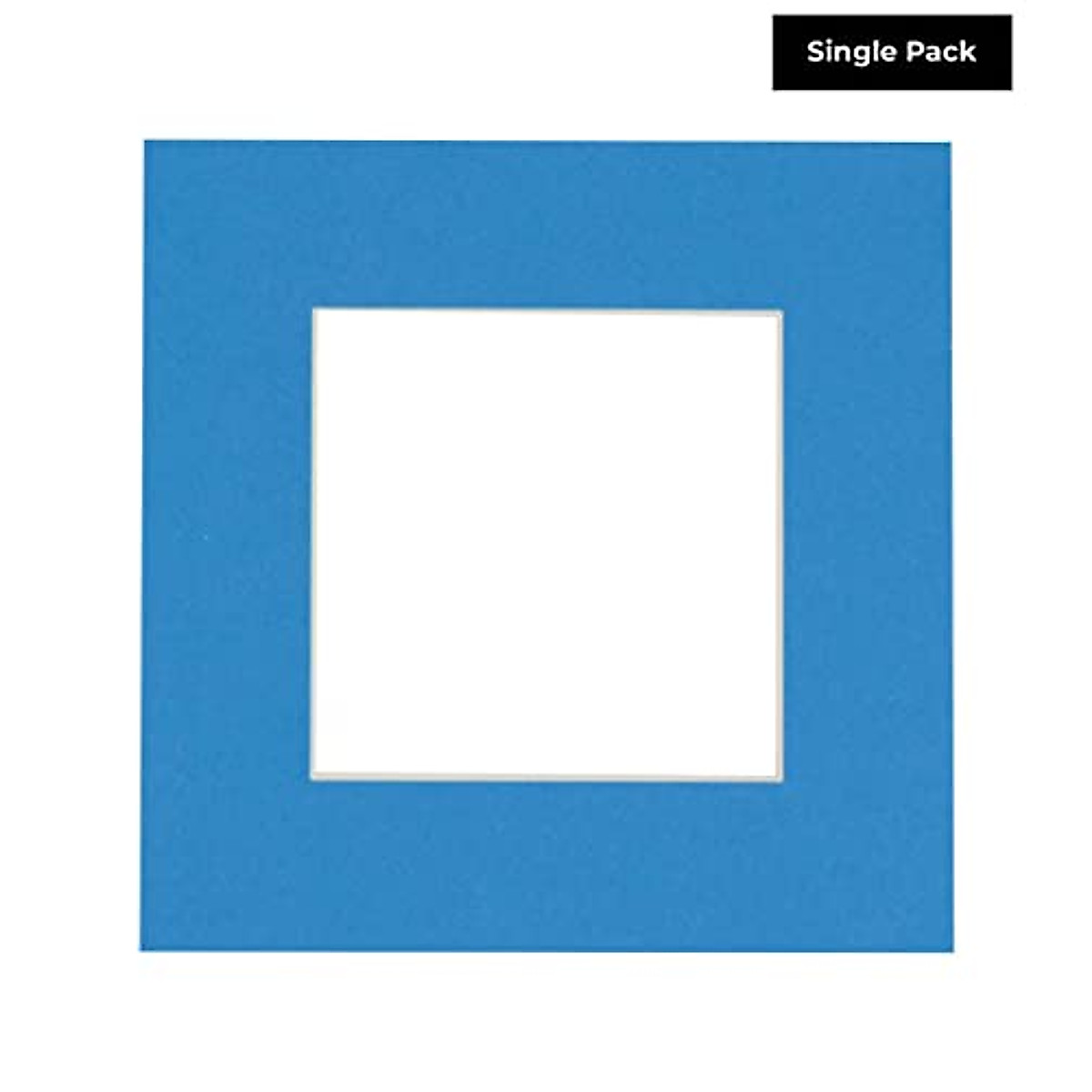 13x13 Mat Bevel Cut for 9x9 Photos - Precut Bay Blue Square Shaped Photo Mat Board Opening - Acid Free Matte to Protect Your Pictures - Bevel Cut for Family Photos, Pack of 1 Matboard