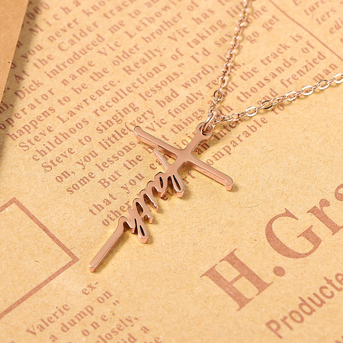 SANNYRA Faith Faith Necklace Rose Gold Plated Faith Pendant Necklace Religious Personalized Jewelry Gift for Women