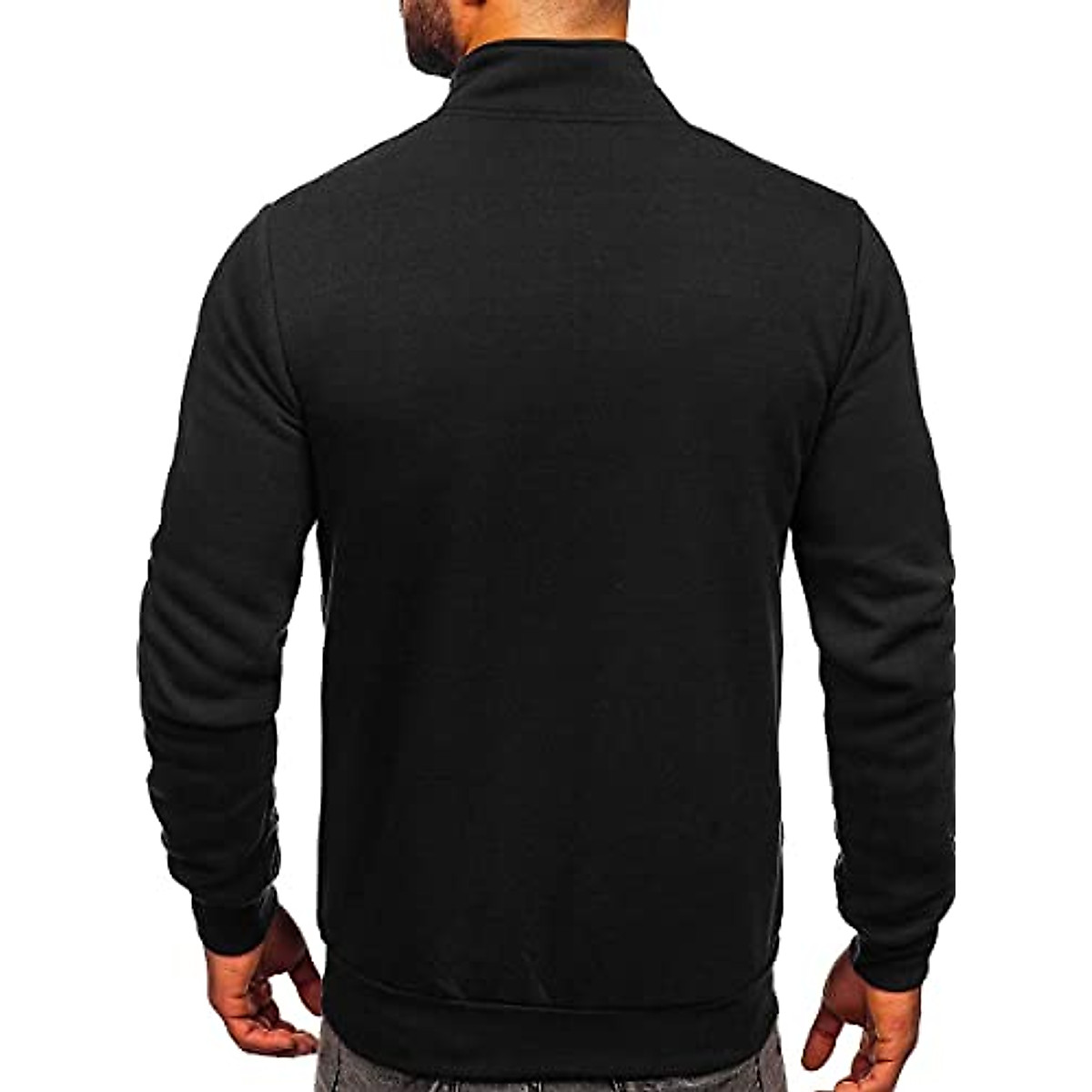 Men's Full Zip Up Active Track Jacket Zipper Mock Neck Sweatshirts Casual Long Sleeve Top with Pocket